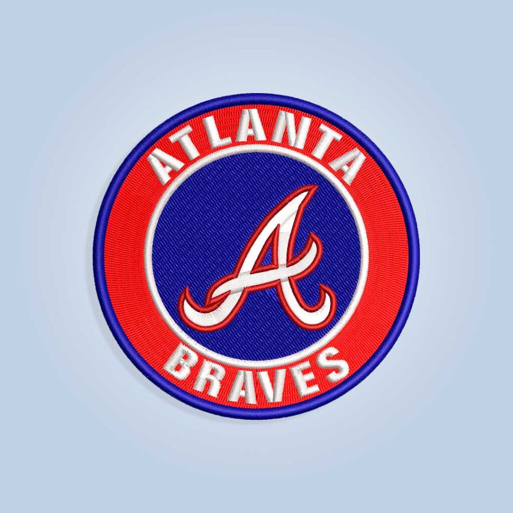 Round logo Atlanta Braves Embroidery design files