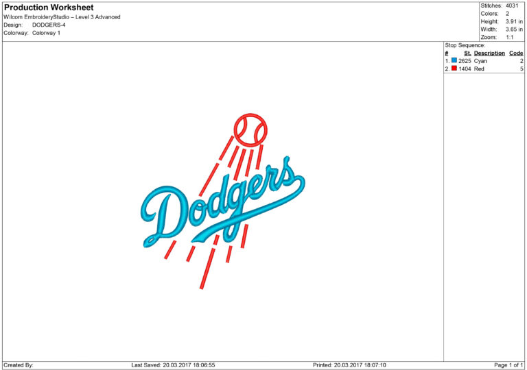 Los Angeles Dodgers Embroidery design and applique files