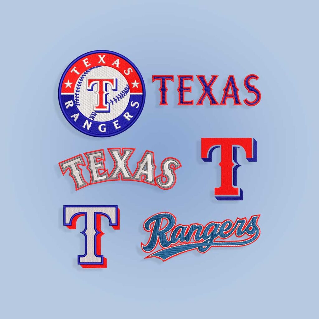 Texas Rangers Embroidery design files for machine embroidery