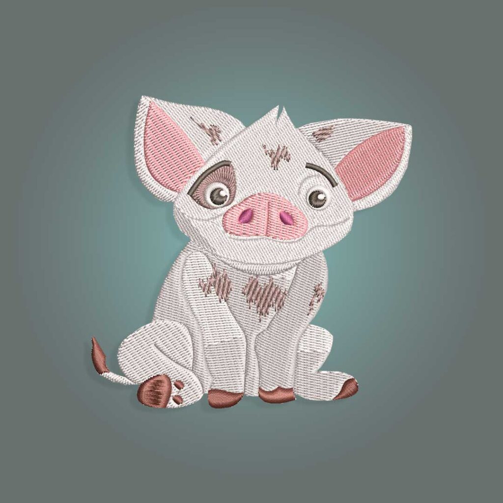 Pig Pua embroidery design files for machine embroidery