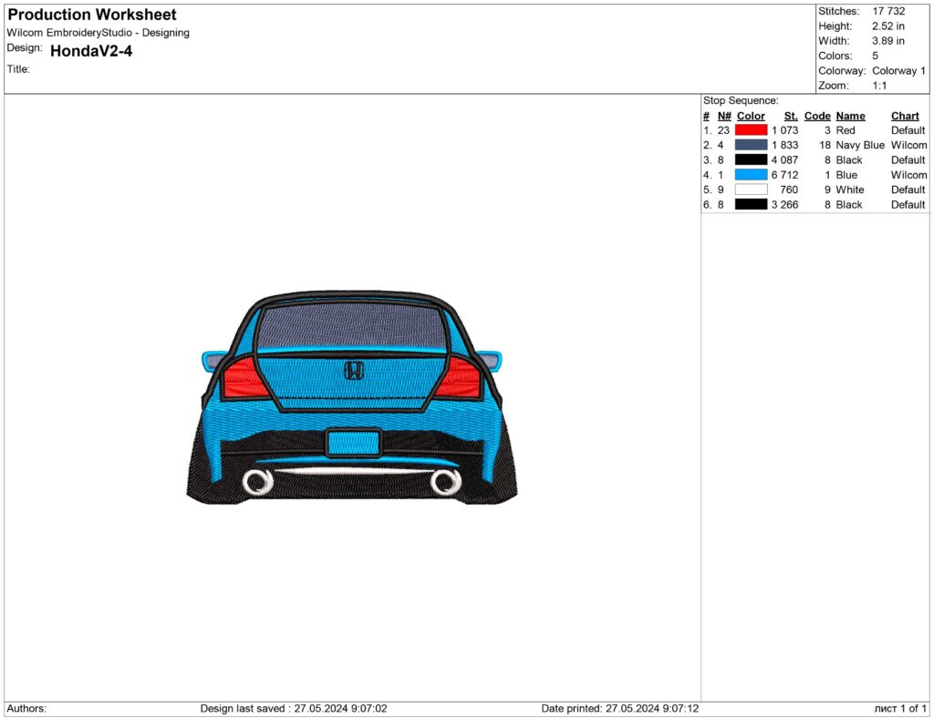 Honda Embroidery design files for machine embroidery