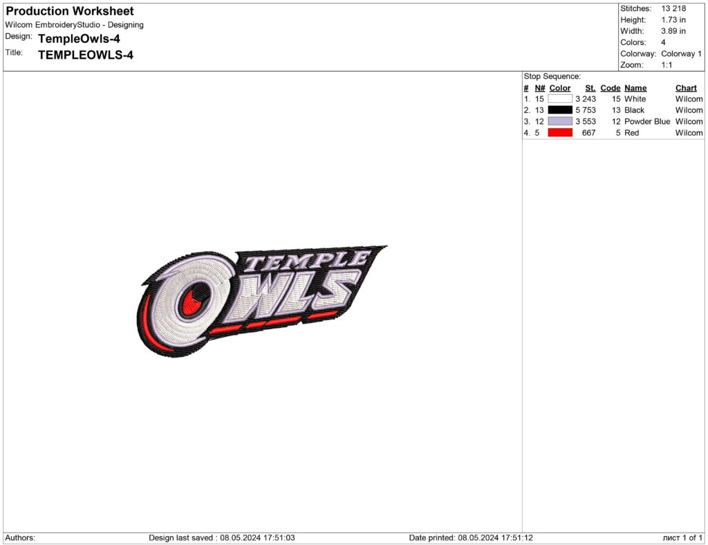 Temple Owls Embroidery design files for machine embroidery