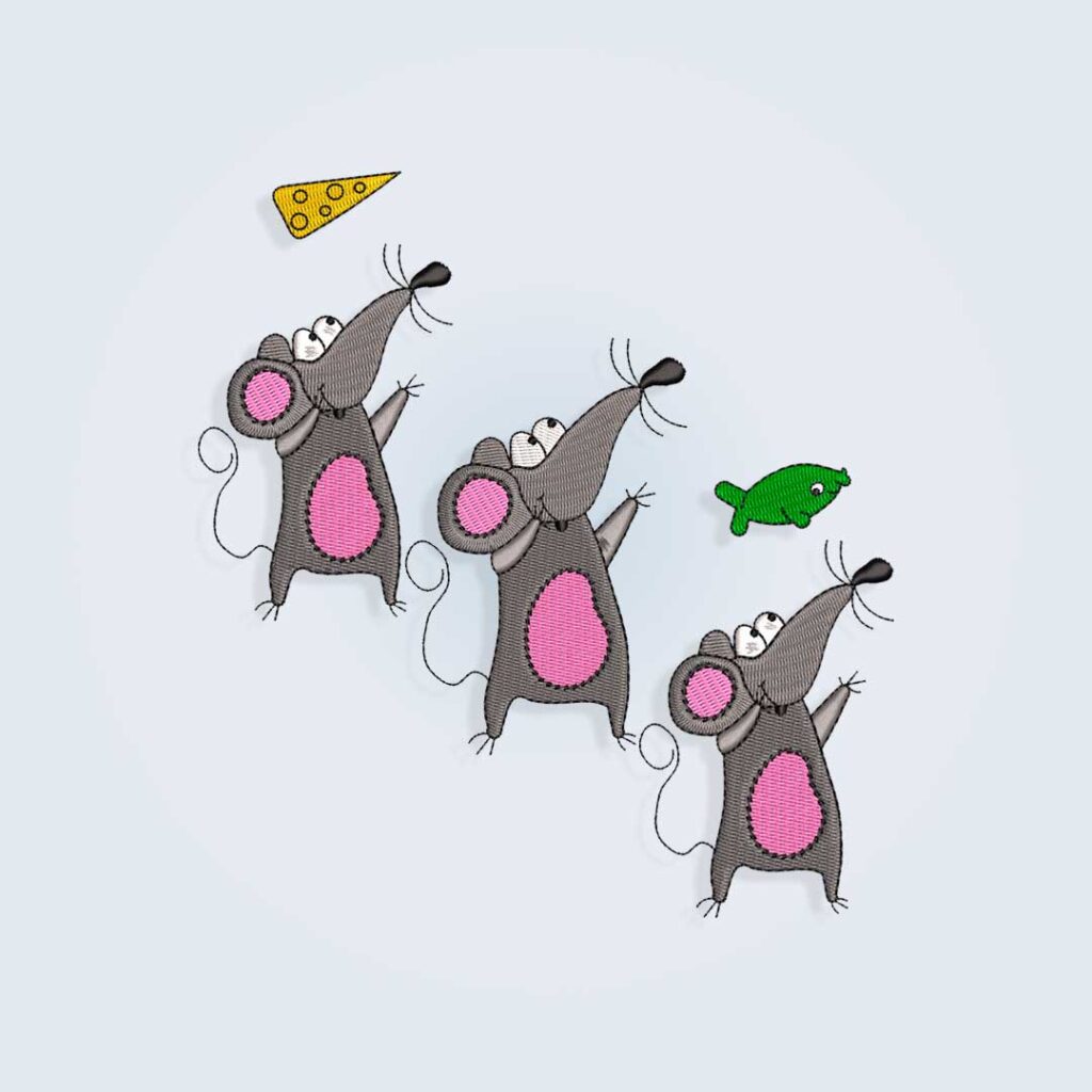 Mouse Embroidery design files for machine embroidery