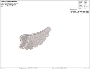 Angel wing embroidery design files for machine embroidery
