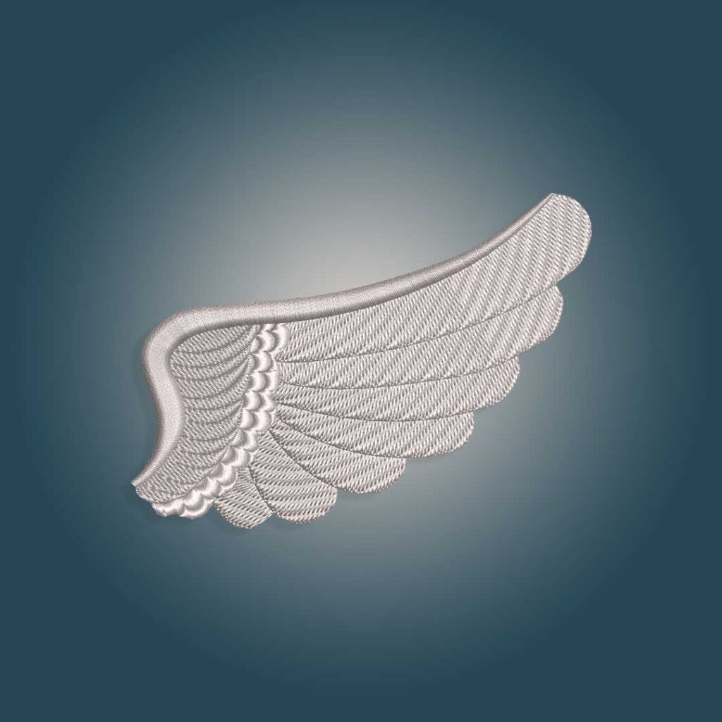 Angel wing embroidery design files for machine embroidery