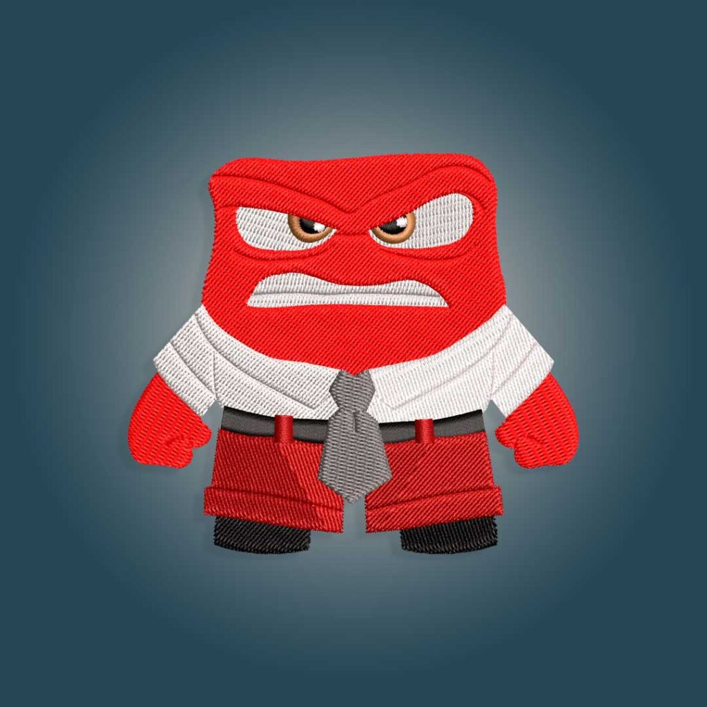 Inside out Anger Embroidery design for embroidery machine