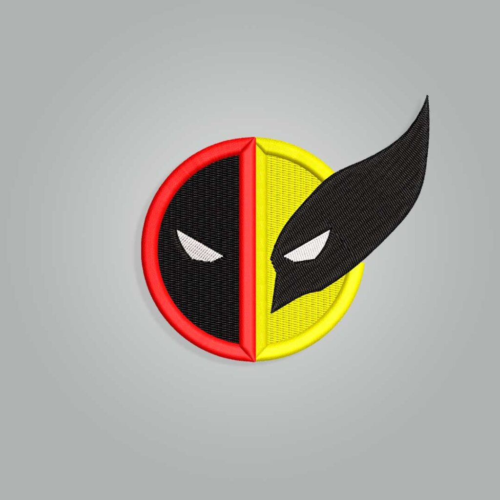 Logo Deadpool and Wolverine Embroidery design files