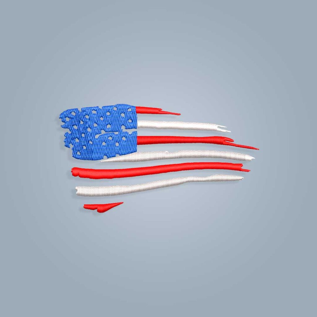 USA flag Embroidery design files for machine embroidery
