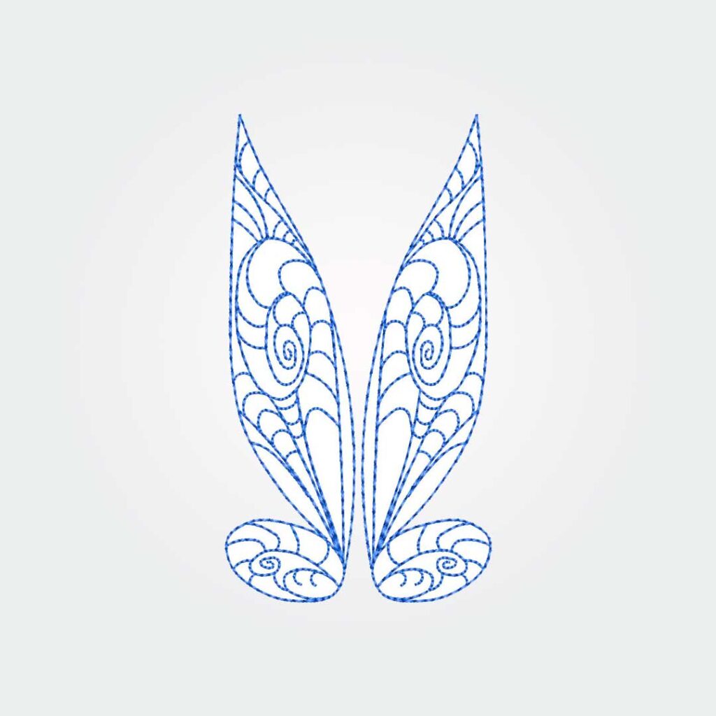 Butterfly wings Embroidery design for machine embroidery