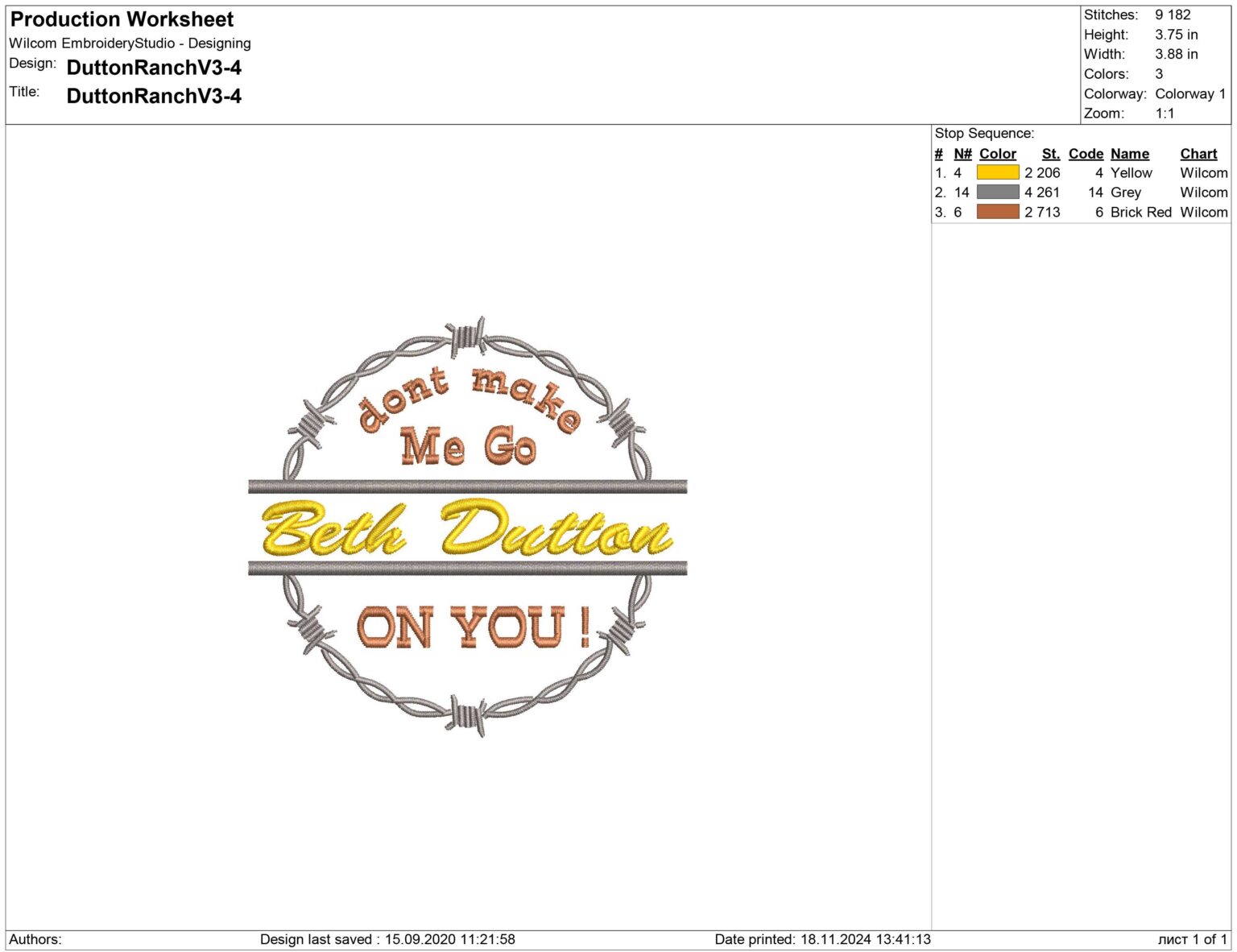 Yellowstone Dutton Ranch Embroidery design files