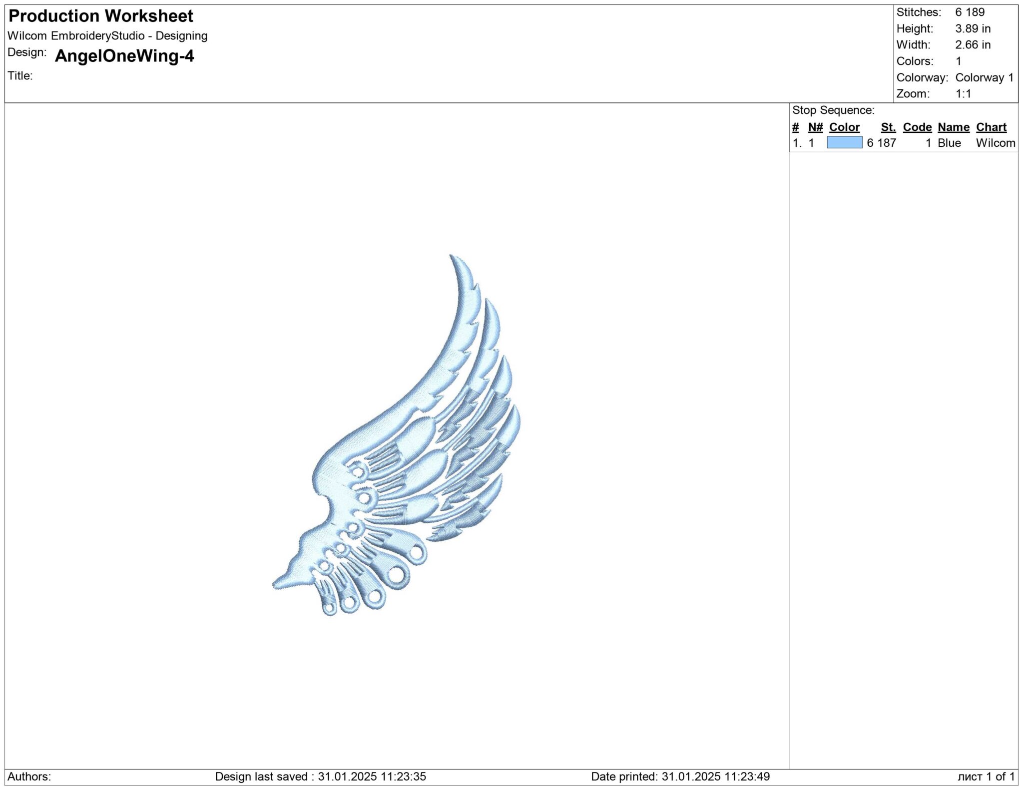 Wings embroidery design files for machine embroidery