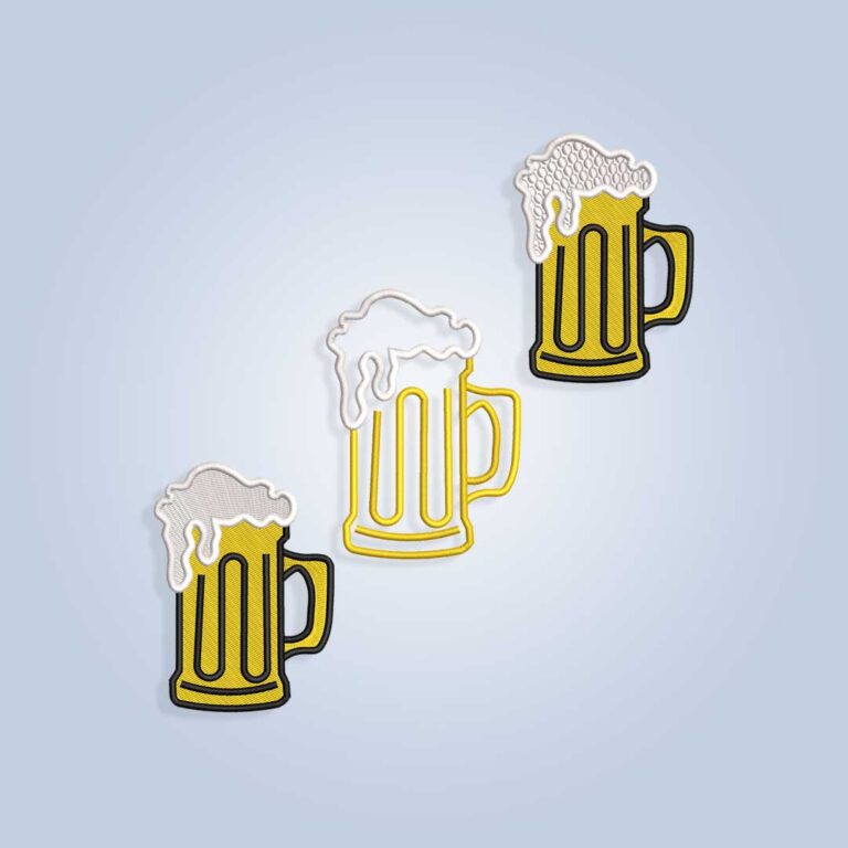 Beer Mug Embroidery design files for machine embroidery
