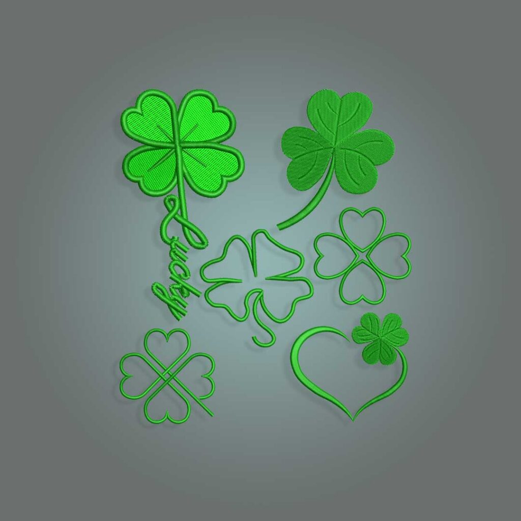 Clover embroidery design files for machine embroidery