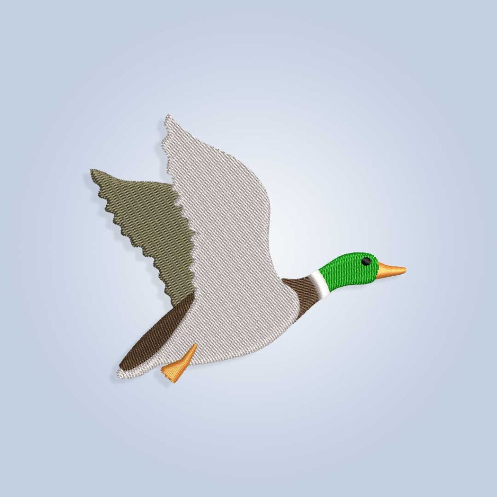 Duck embroidery design files for machine embroidery