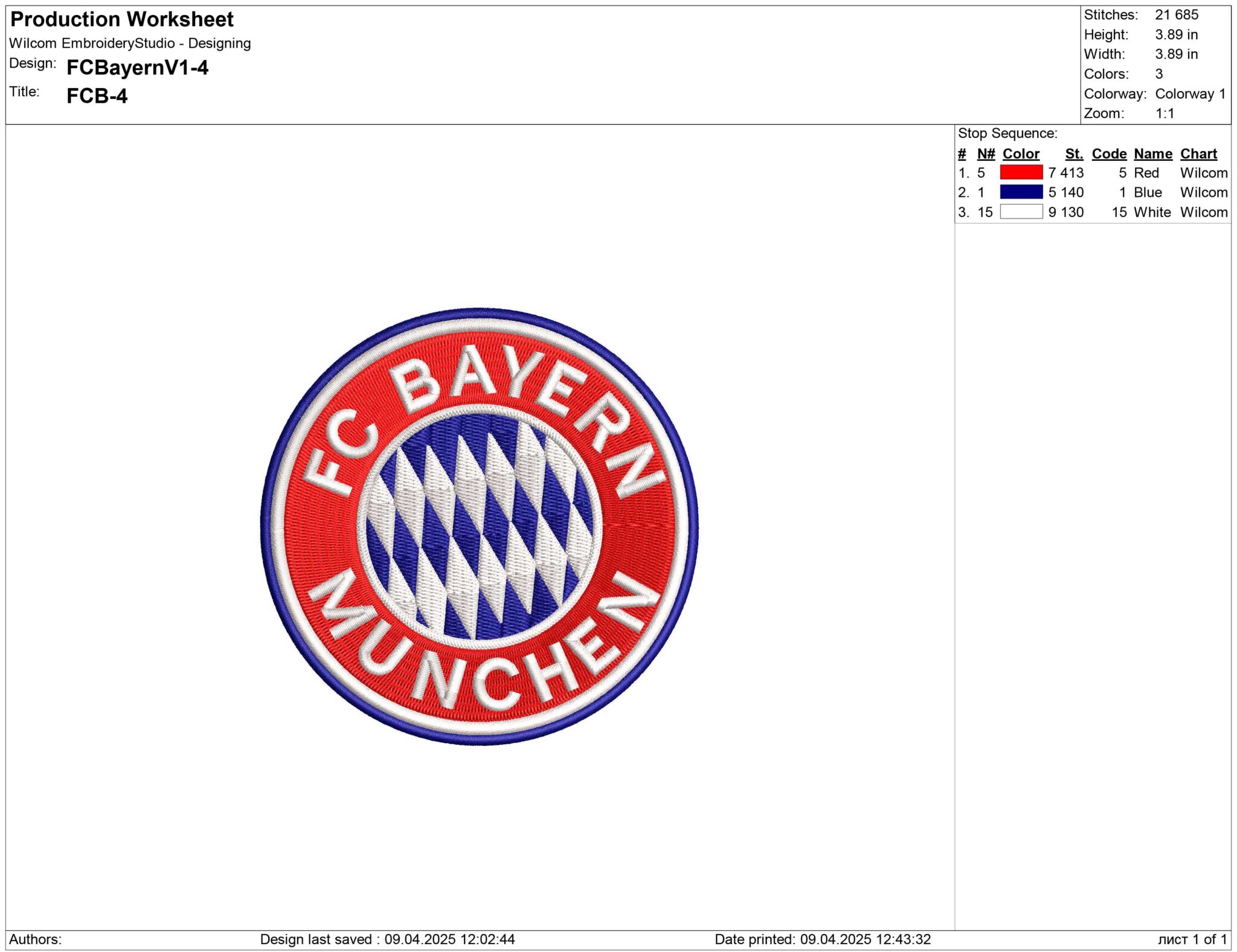 FC Bayern Embroidery design files for Machine embroidery