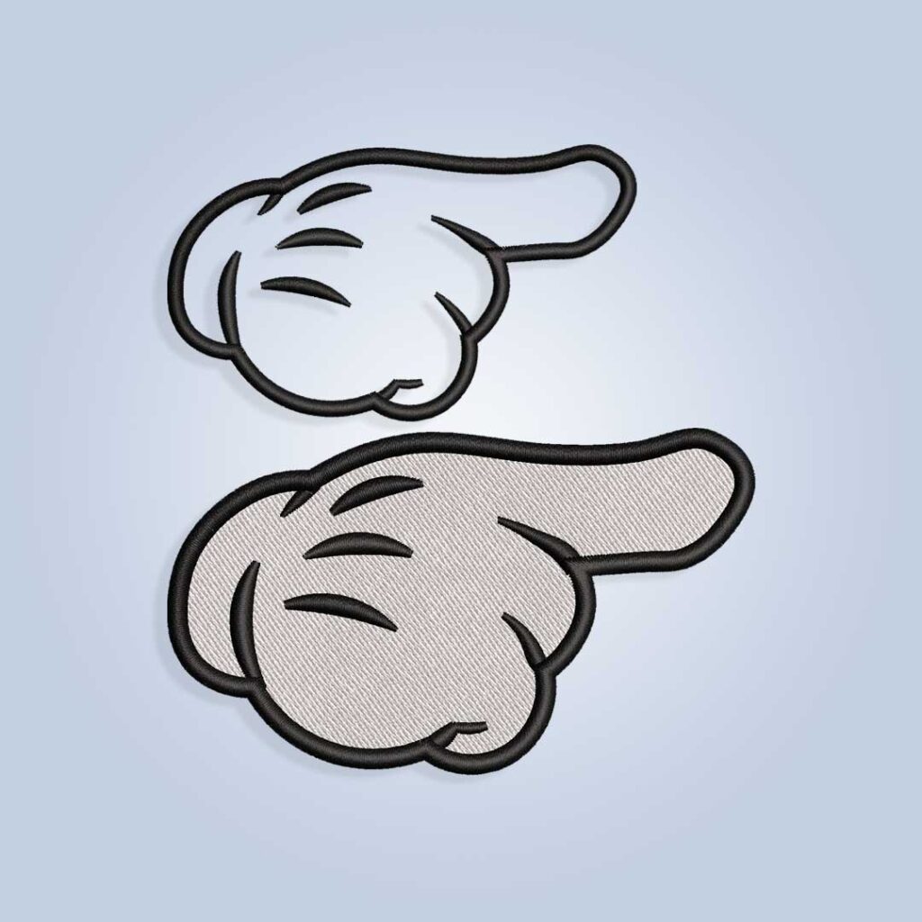 Mickey Mouse index finger Embroidery design files