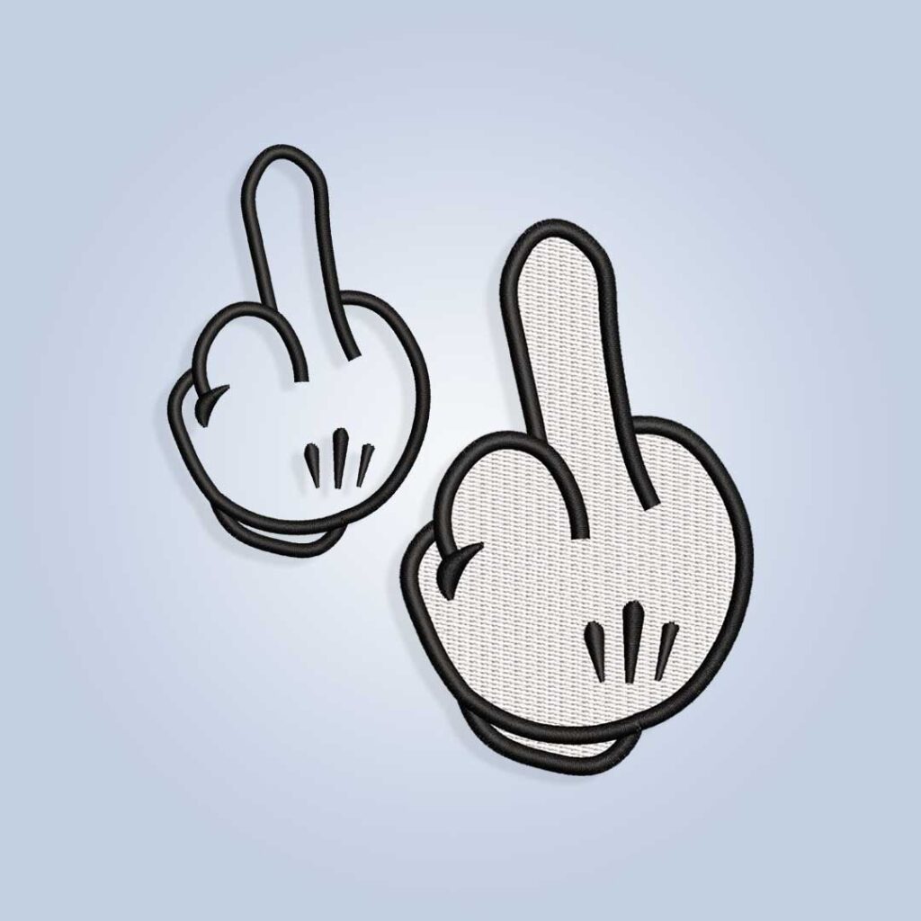 Mickey Mouse hands middle finger Embroidery design files