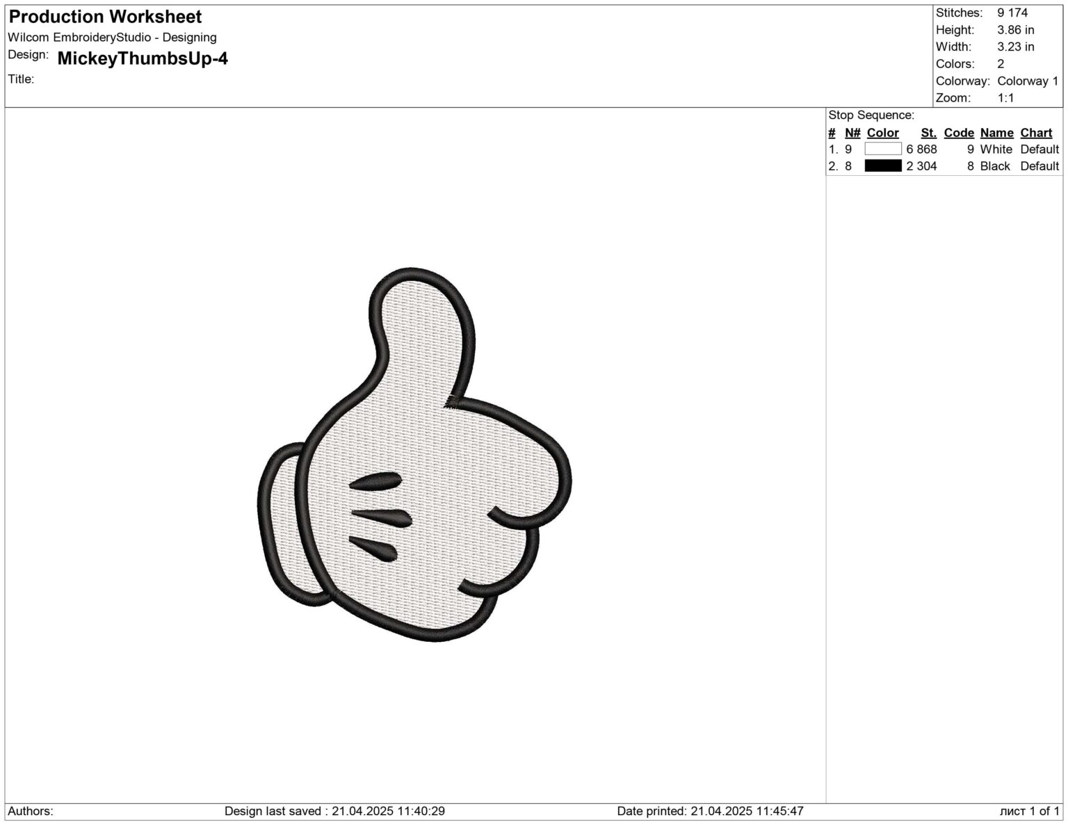 Mickey Mouse thumb Embroidery design files