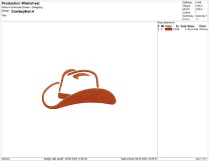 Cowboys hat embroidery design files for machine embroidery