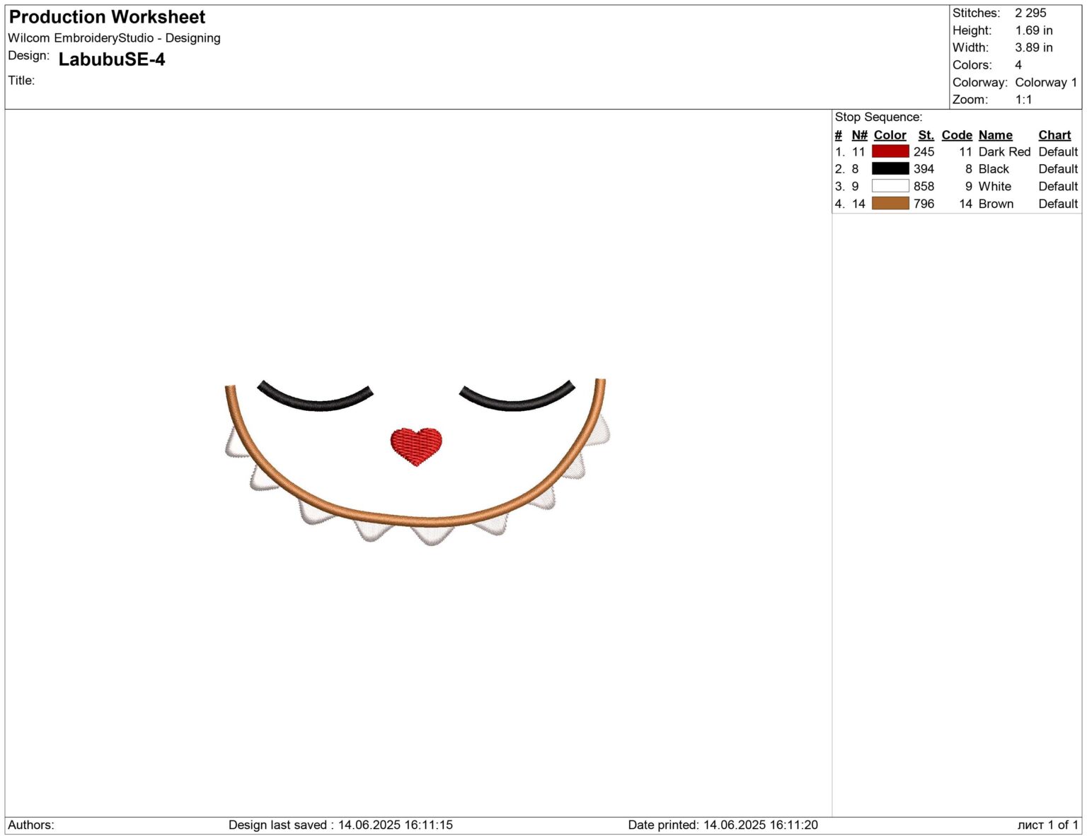 Labubu Face embroidery design files for machine embroidery